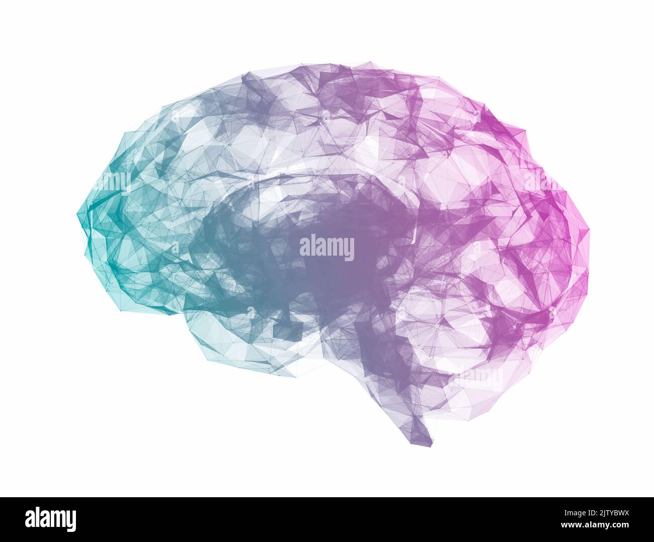 Human brain - side view blue 3d render isolated on white Stock Photo ...