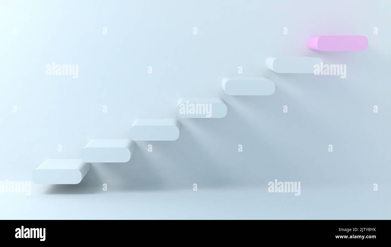 Stairs going upward concept of building success foundation. Block ...