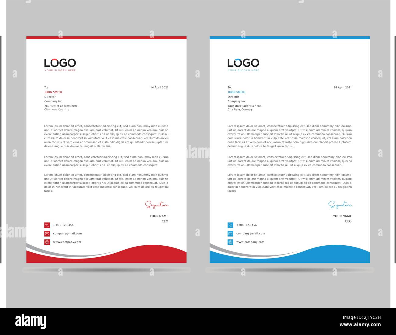 Modern business letterhead template Stock Vector Image & Art - Alamy