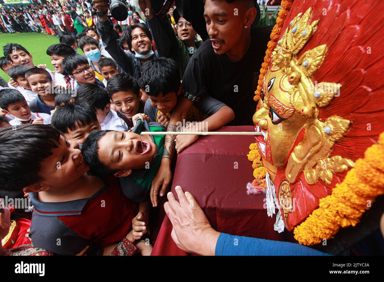 Kathmandu, Bagmati, Nepal. 2nd Sep, 2022. The students, at a school in ...