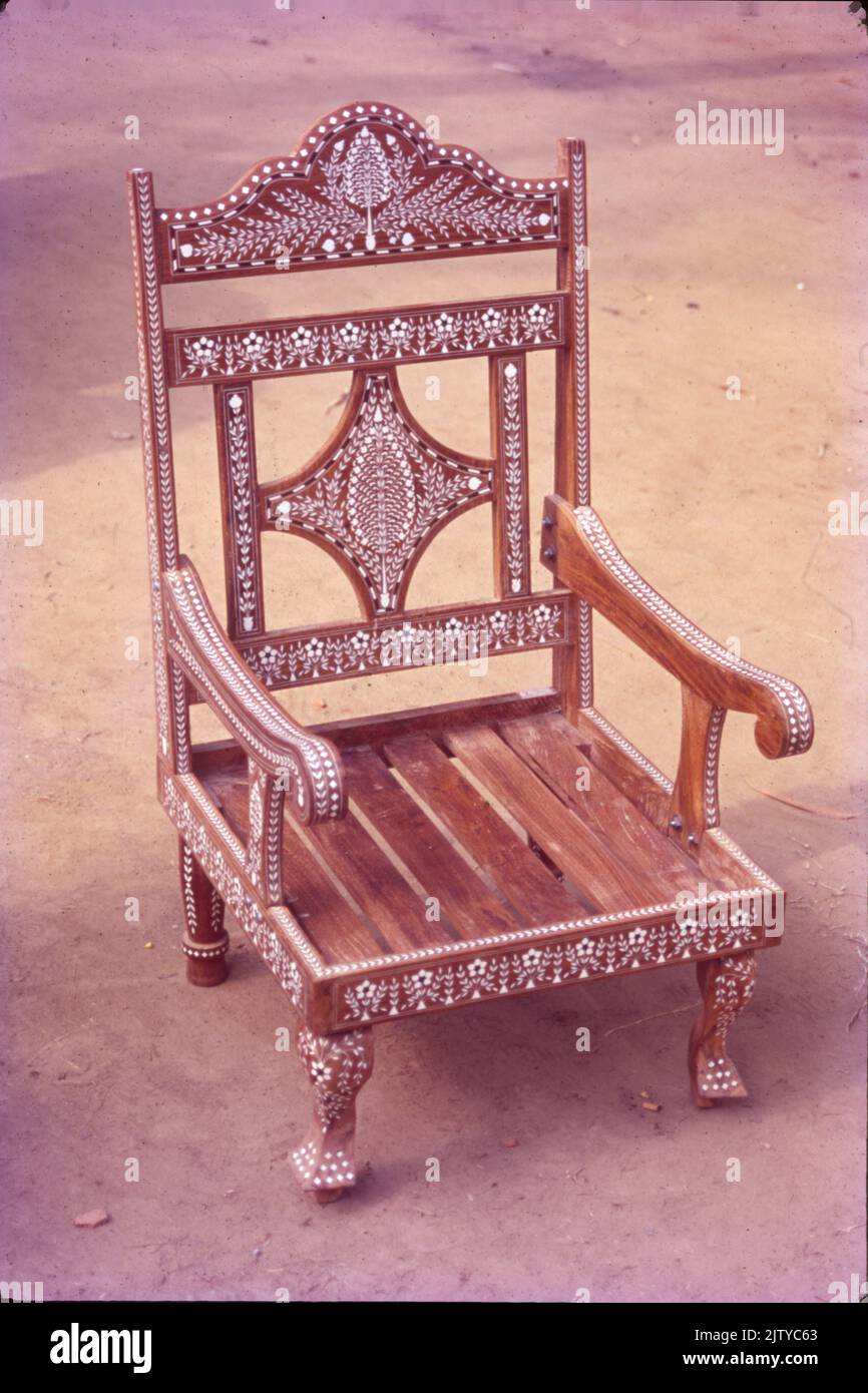 Ivory embedded wooden Chair Stock Photo - Alamy
