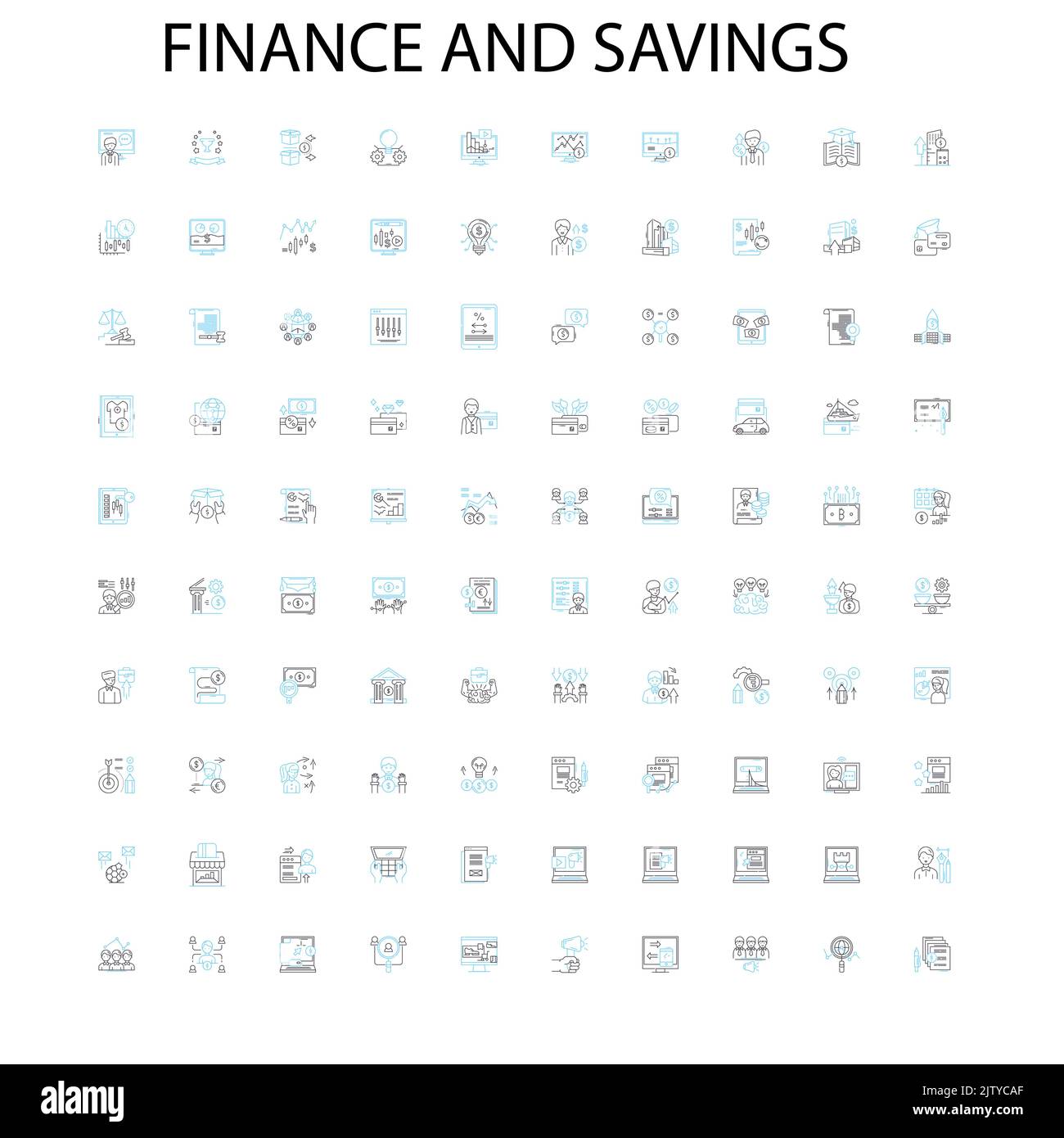 finance icons, signs, outline symbols, concept linear illustration line ...