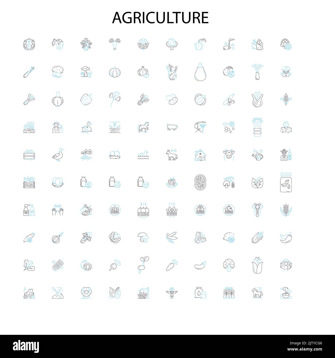 agriculture concept icons, signs, outline symbols, concept linear ...
