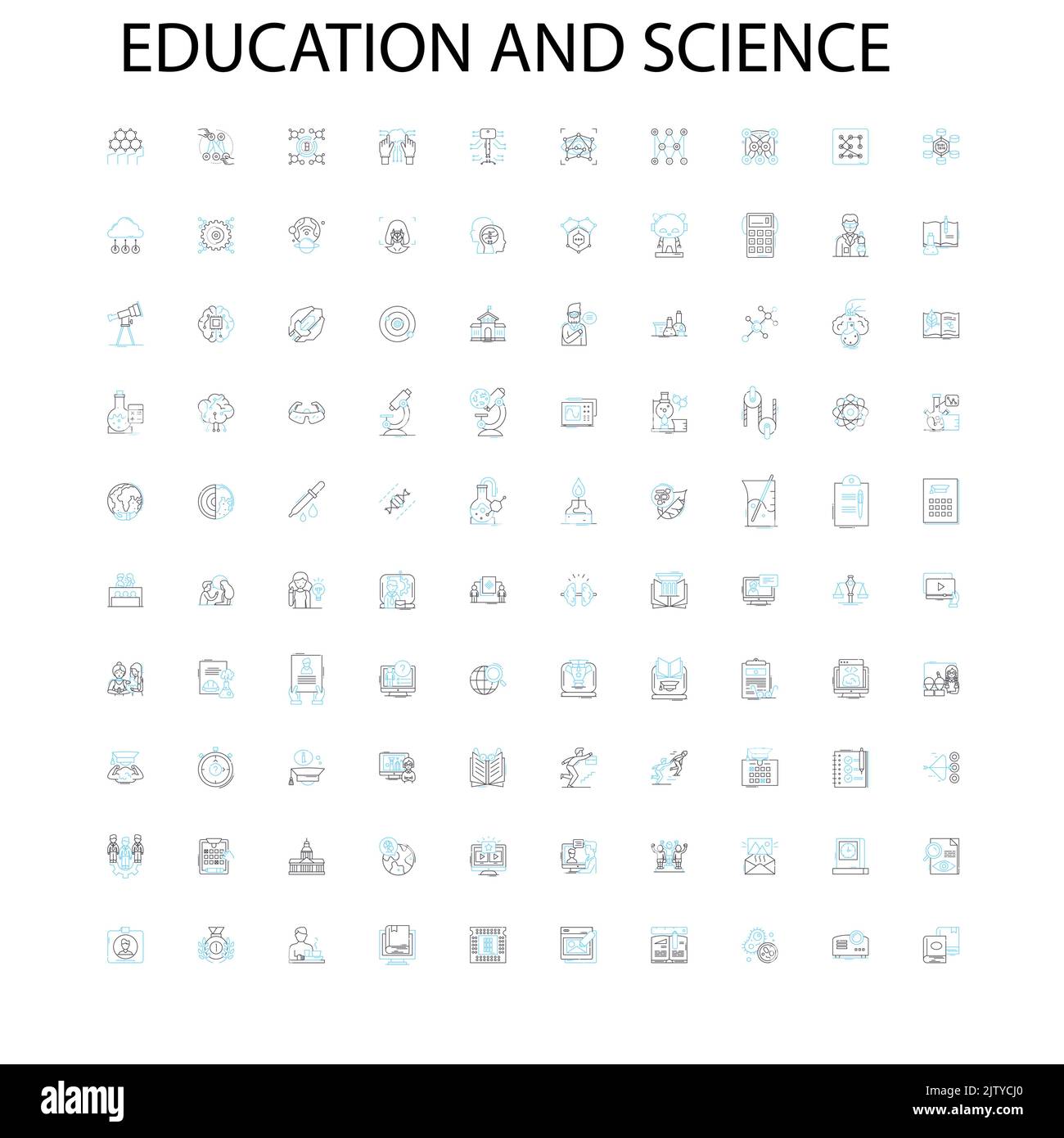 education and science icons, signs, outline symbols, concept linear ...