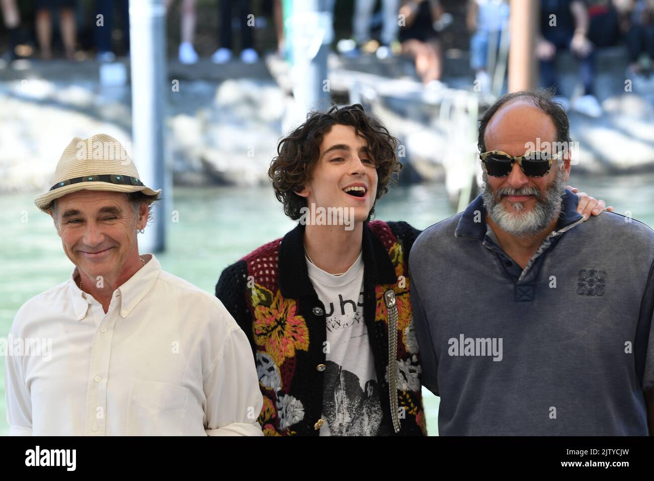 Mark Rylance, Timothee Chalamet, Luca Guadagnino, Chloe Sevigny and Taylor Russell is seen ...