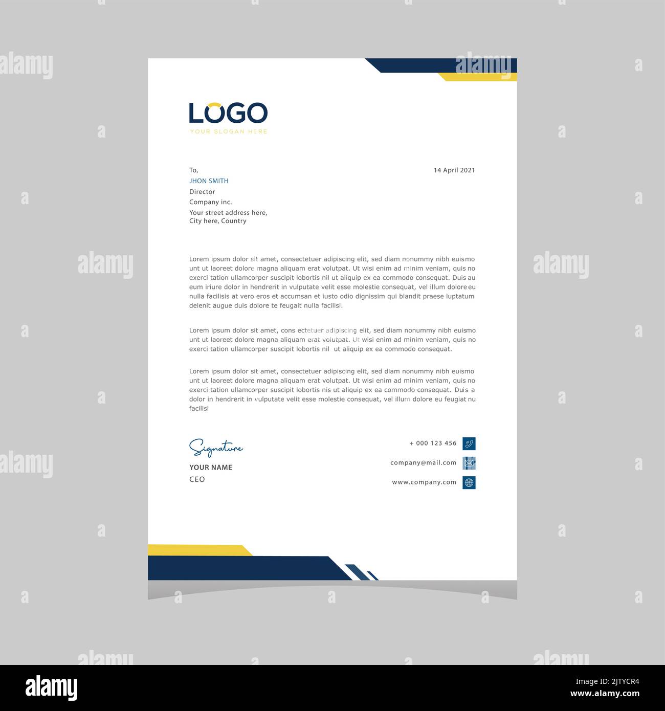 Modern business letterhead template Stock Vector Image & Art - Alamy