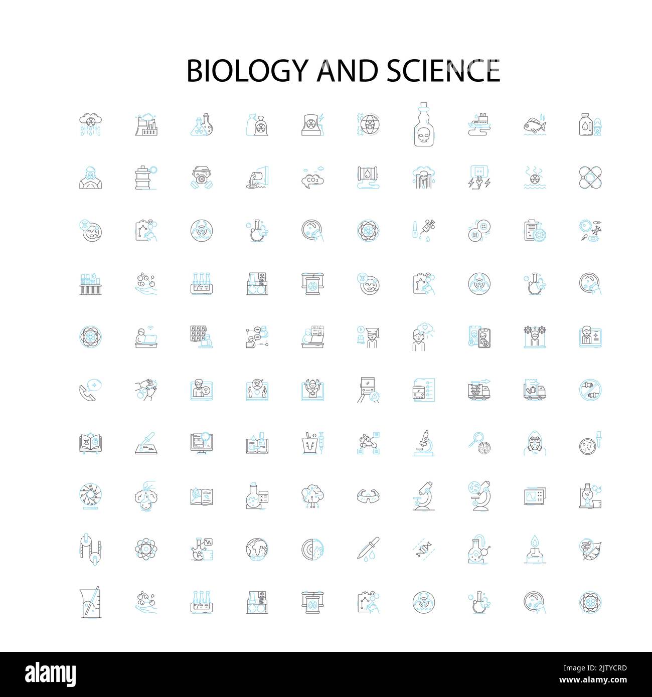 biology and science icons, signs, outline symbols, concept linear ...