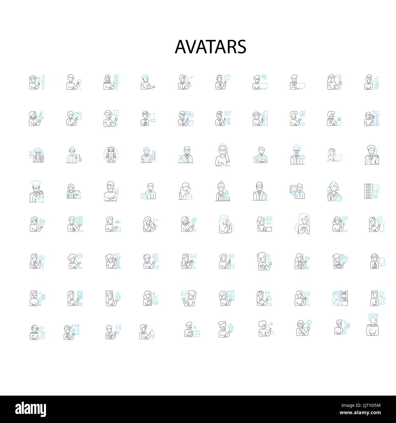 Avatars line icons collection Cut Out Stock Images & Pictures - Alamy