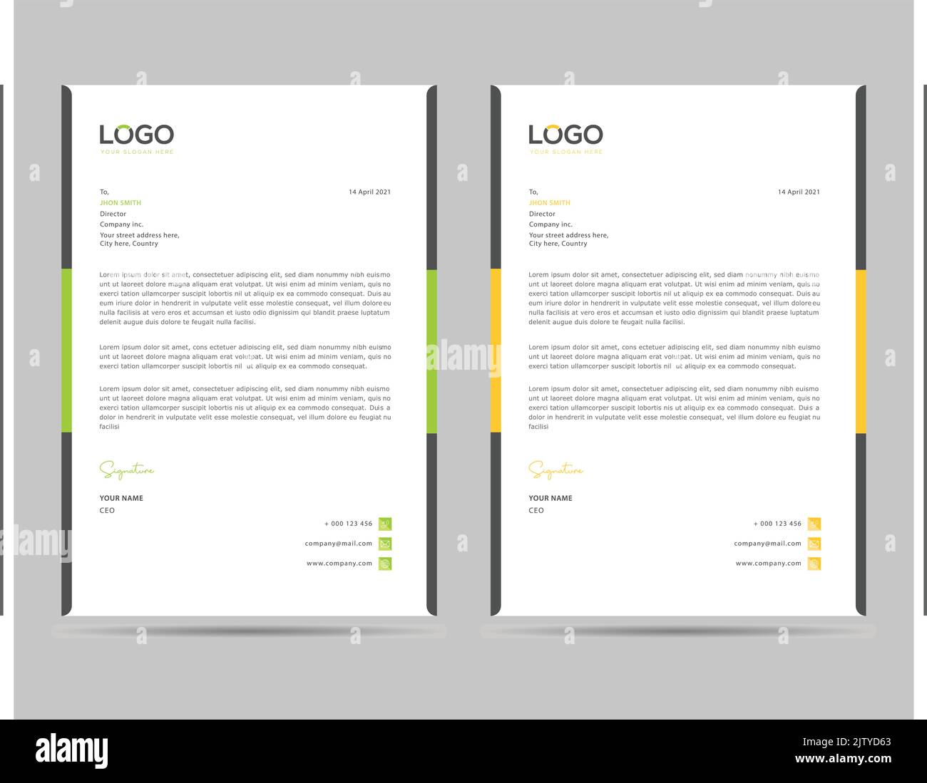 Modern business letterhead template Stock Vector Image & Art - Alamy