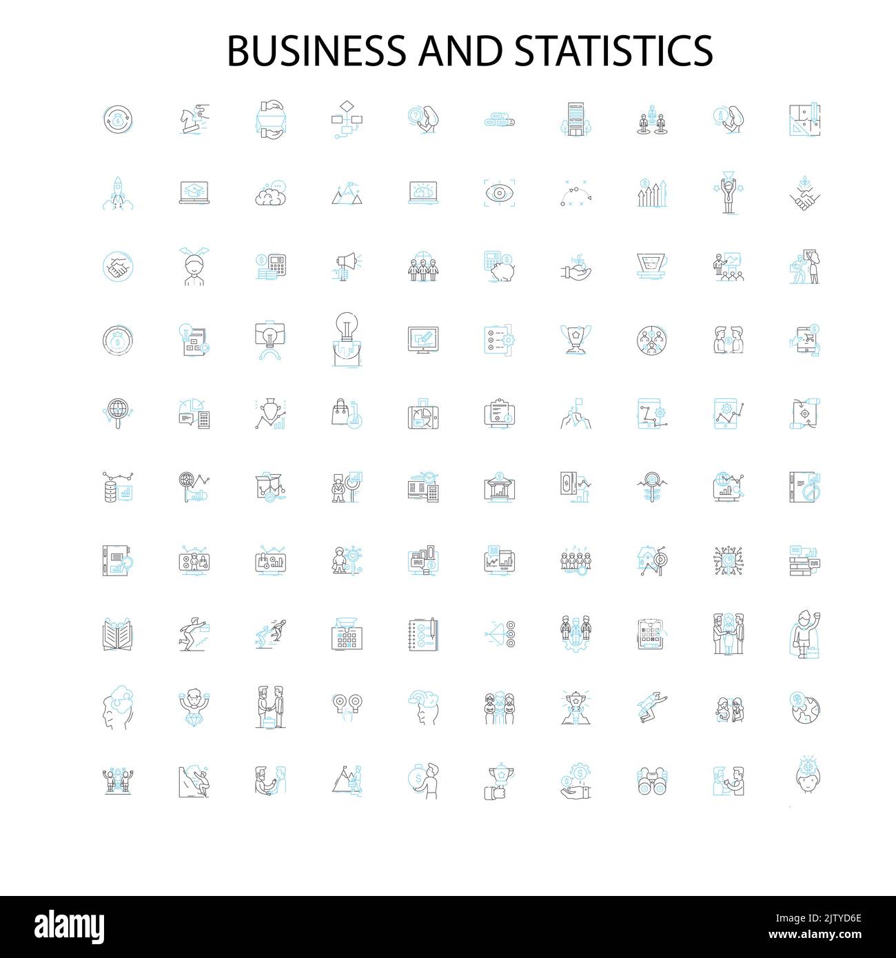 business and statistics icons, signs, outline symbols, concept linear ...