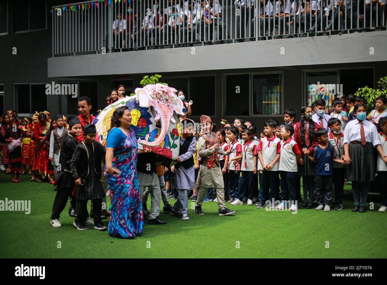 Kathmandu, Bagmati, Nepal. 2nd Sep, 2022. The students of a school in ...