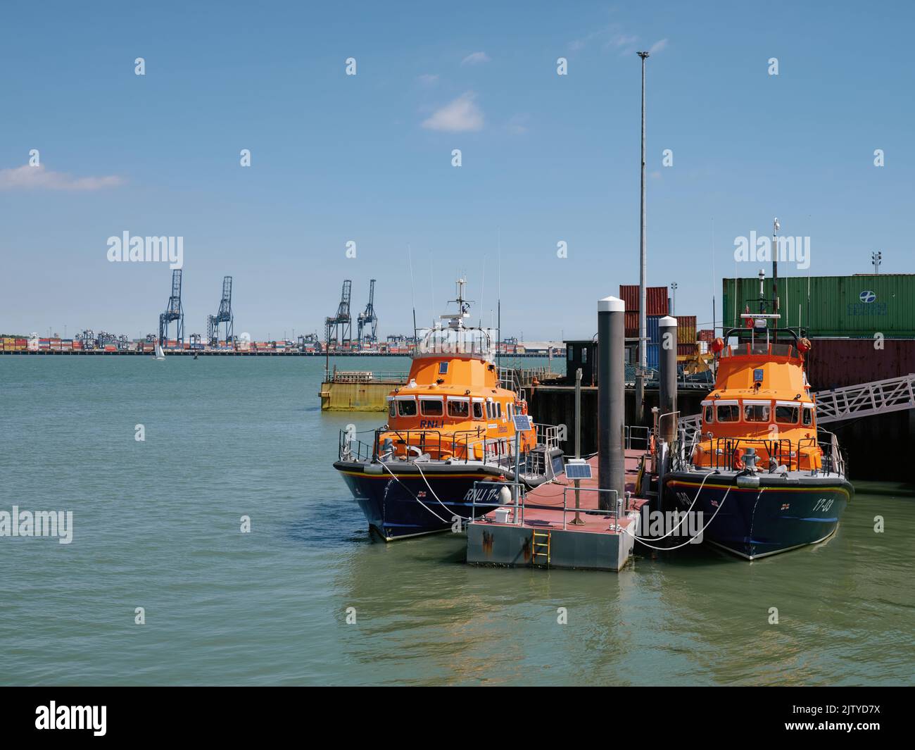 The RNLI lifeboats and lifeboat station in Harwich and distant Port of ...