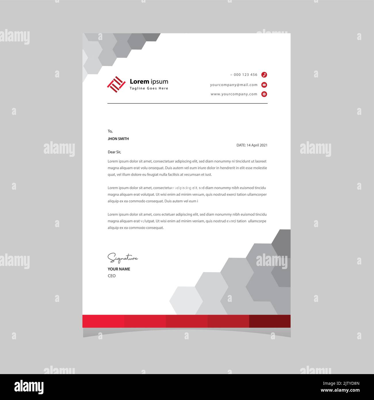 Modern business letterhead template Stock Vector Image & Art - Alamy