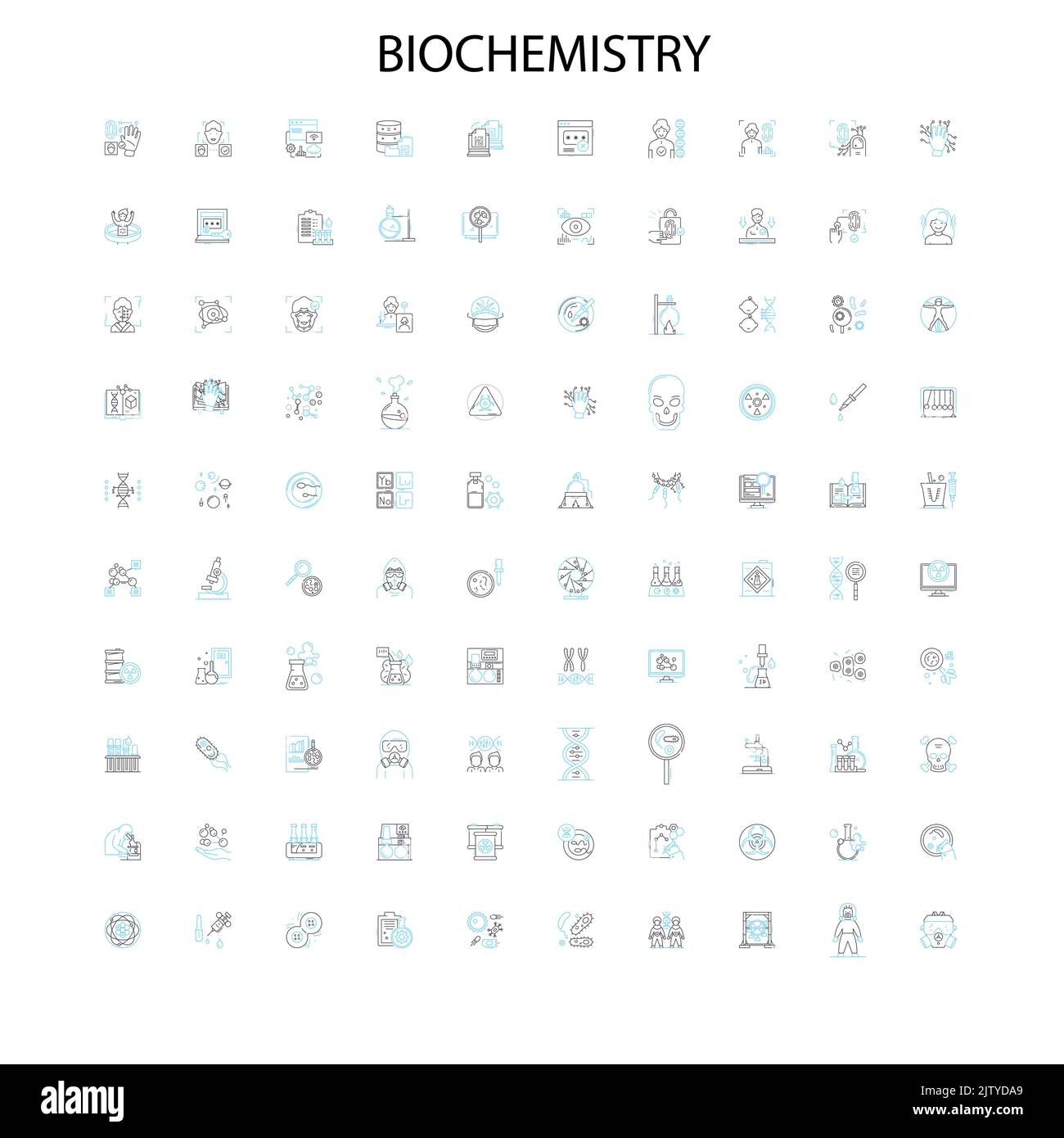 Biochemistry Icons Signs Outline Symbols Concept Linear Illustration