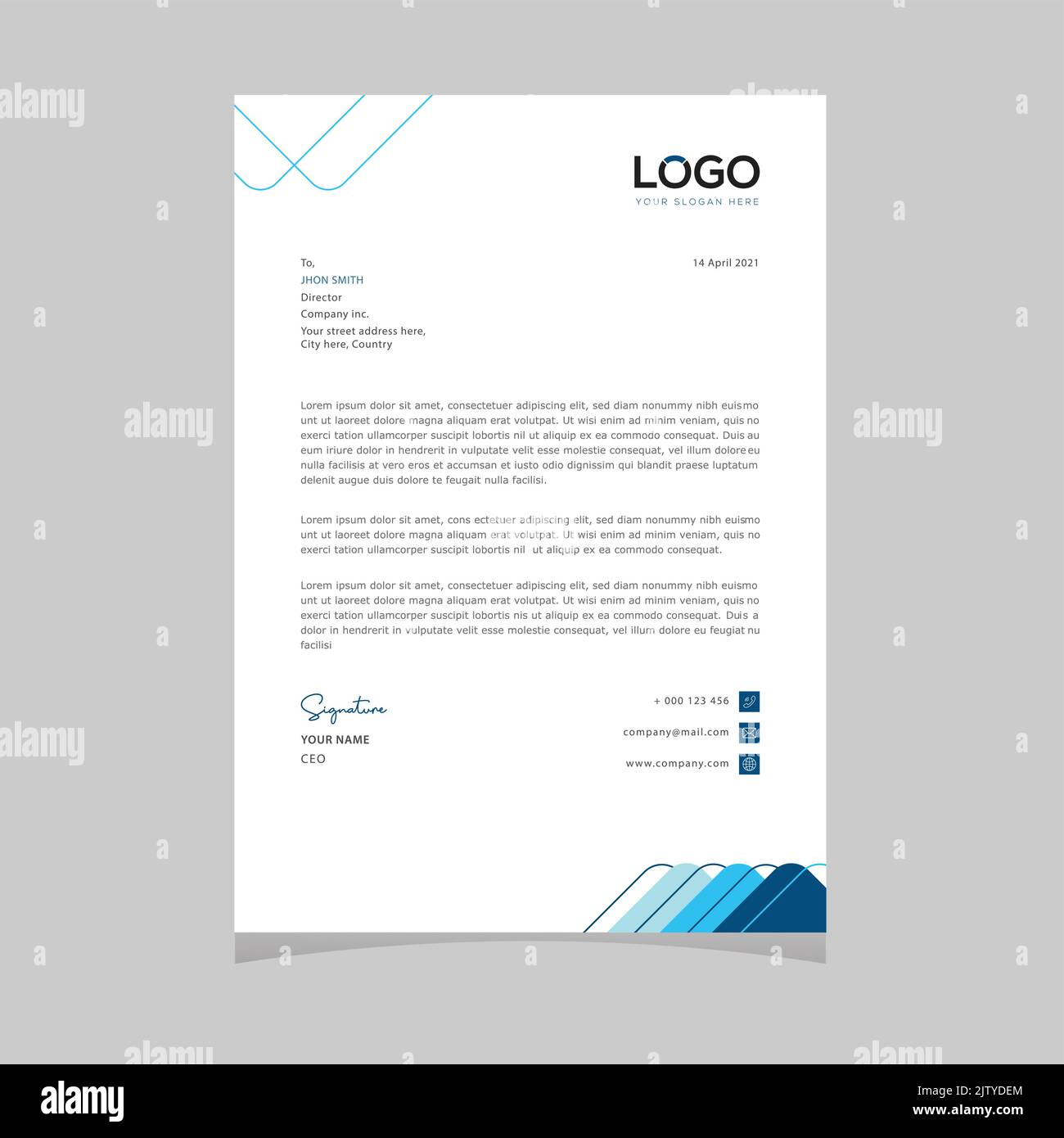 Modern business letterhead template Stock Vector Image & Art - Alamy