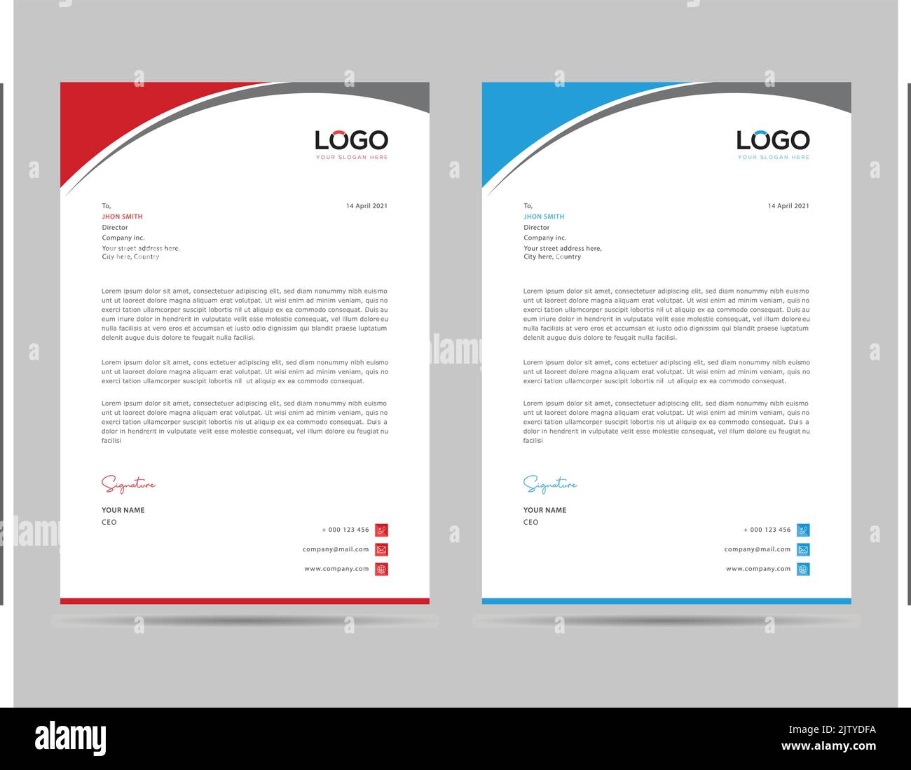 Modern business letterhead template Stock Vector Image & Art - Alamy