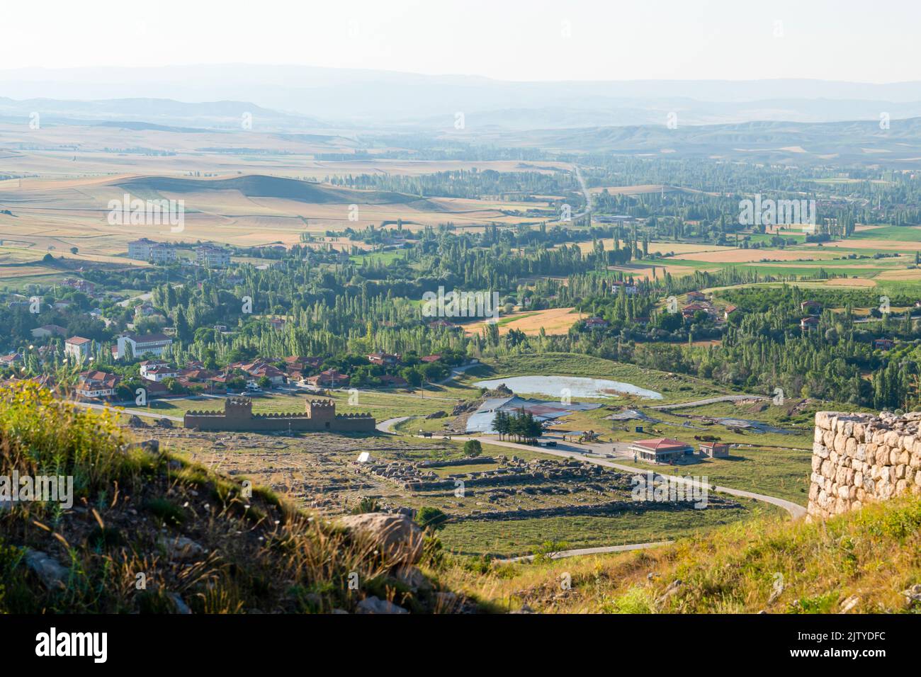 General view of Hattusa was the capital of the Hittite Empire in the ...