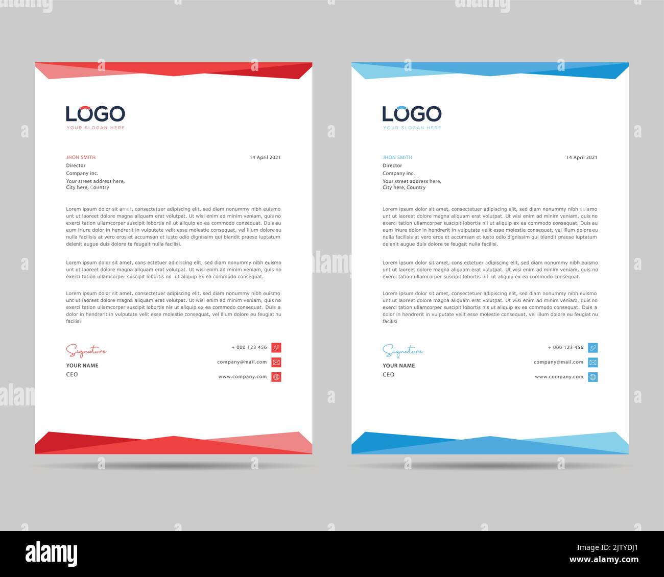 Modern business letterhead template Stock Vector Image & Art - Alamy