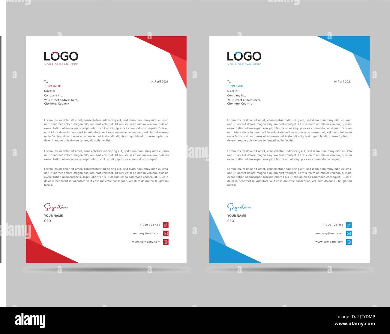 Modern business letterhead template Stock Vector Image & Art - Alamy