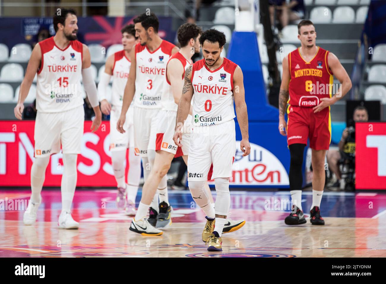 Tbilisi, Georgia, 1st September 2022. Shane Larkin of Turkey reacts ...