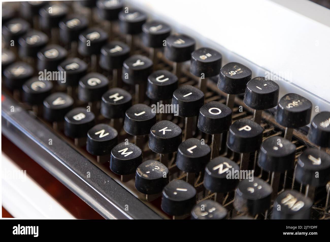 A closeup of a vintage typing machine Stock Photo - Alamy