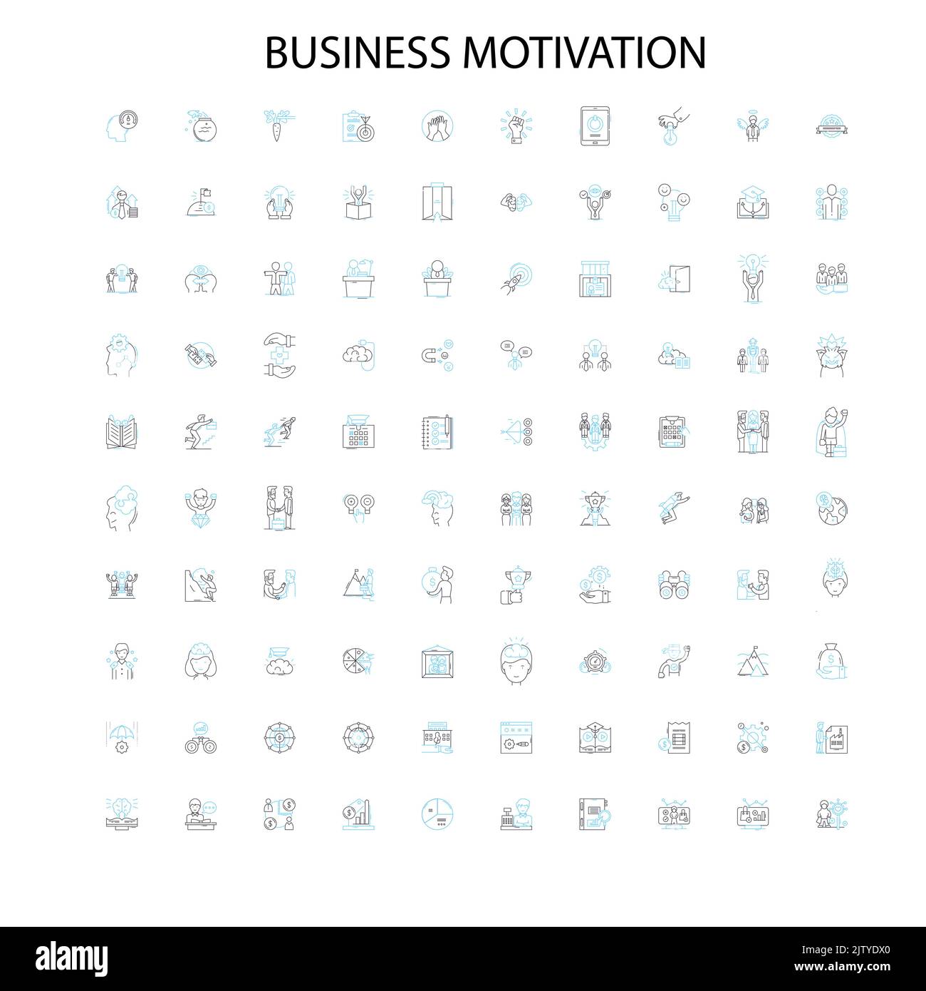 business motivation icons, signs, outline symbols, concept linear ...