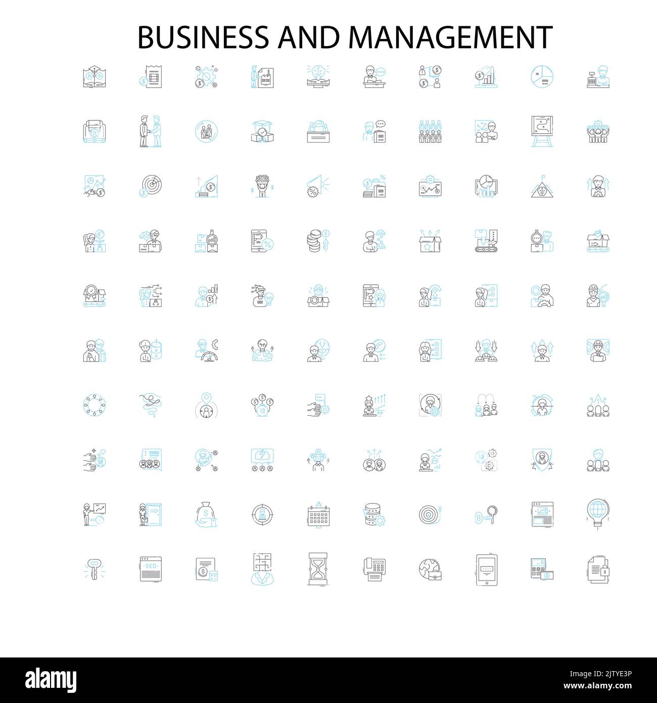 business and management icons, signs, outline symbols, concept linear ...