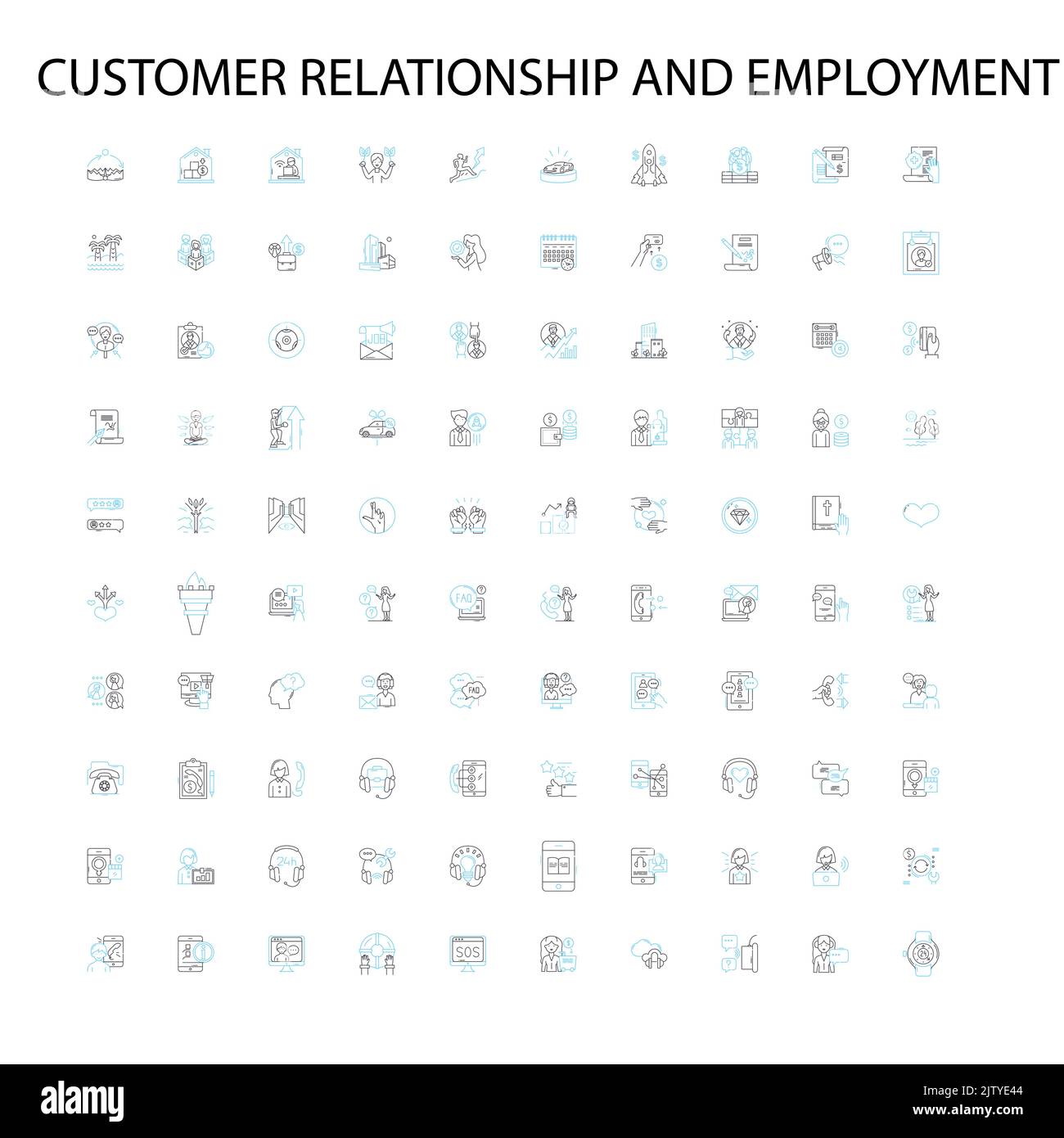 Customer Relationship And Employment Icons Signs Outline Symbols