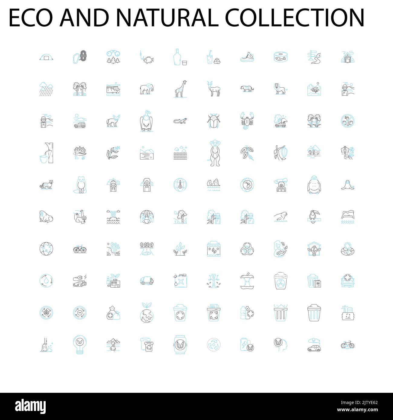 eco and natural collection icons, signs, outline symbols, concept ...