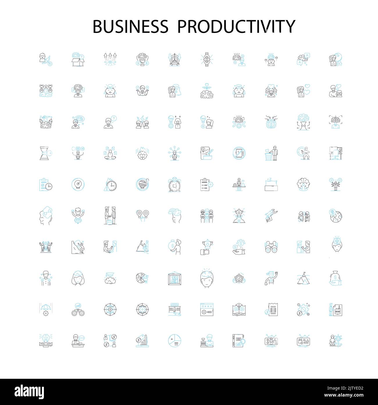 Business Productivity Icons Signs Outline Symbols Concept Linear