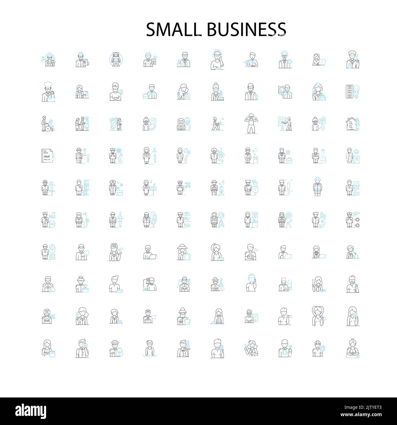 small business icons, signs, outline symbols, concept linear ...