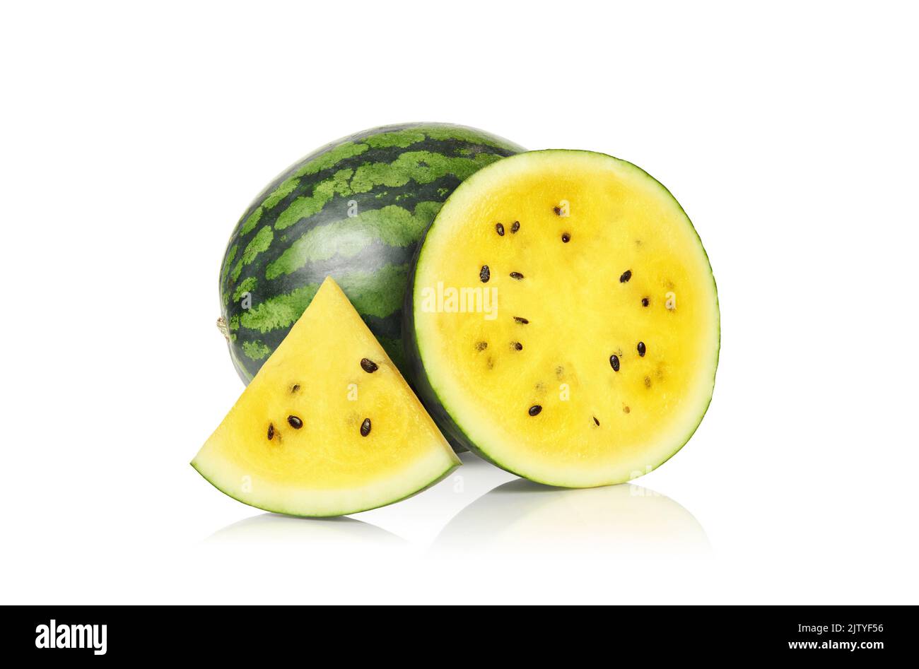 Yellow watermelon isolated on white background Stock Photo - Alamy