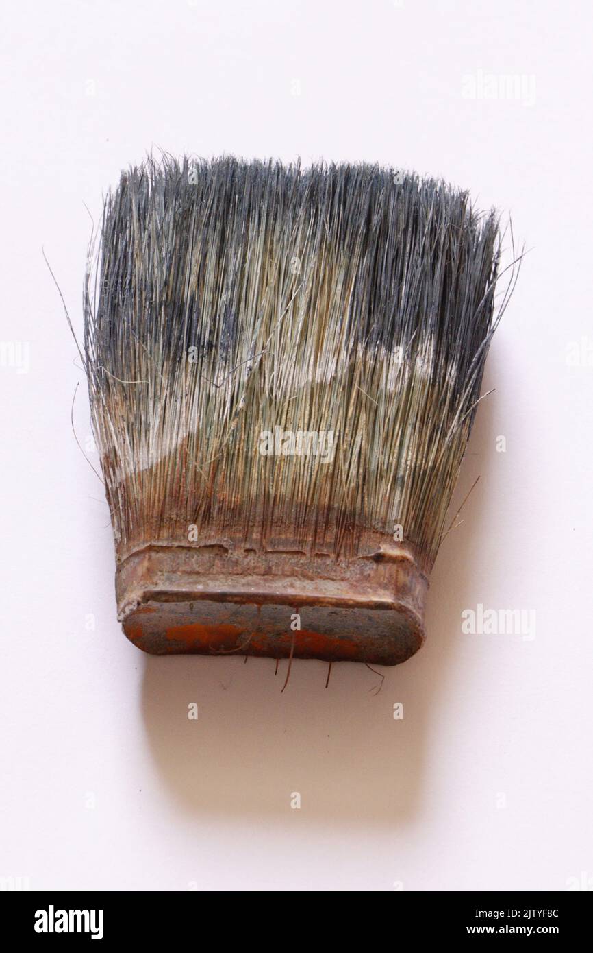 Isolated rusty and dirty paint brush head on white background Stock ...