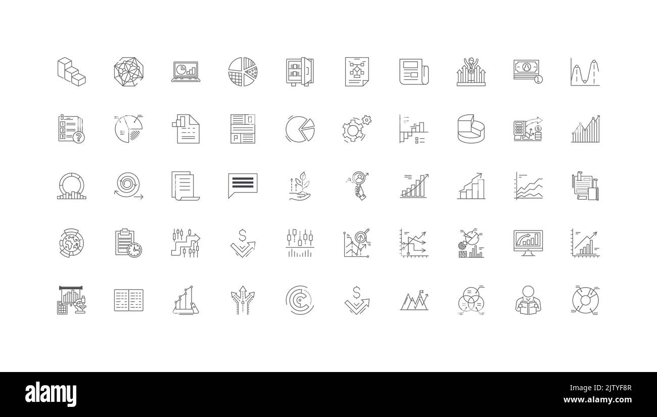 Charts and diagrams ideas, linear icons, line signs set, vector collection Stock Vector Image ...