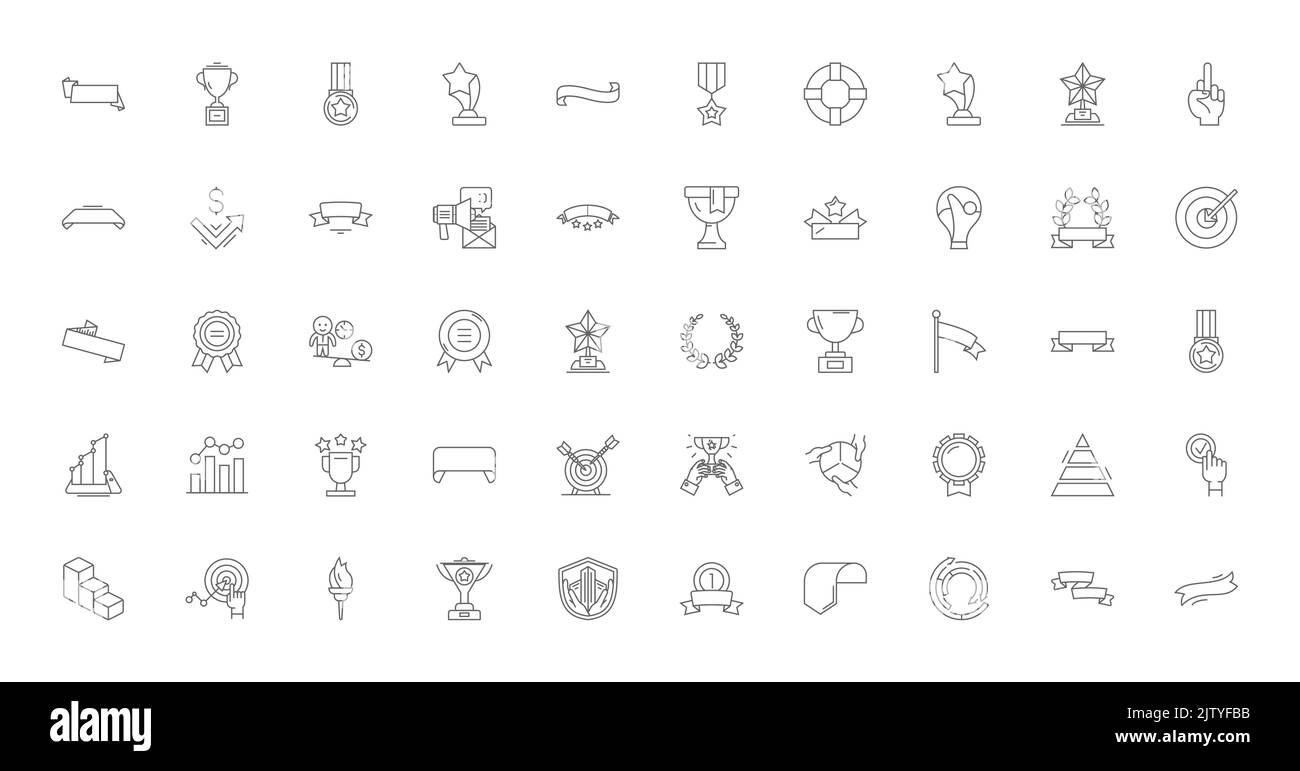 Awards ideas, linear icons, line signs set, vector collection Stock ...