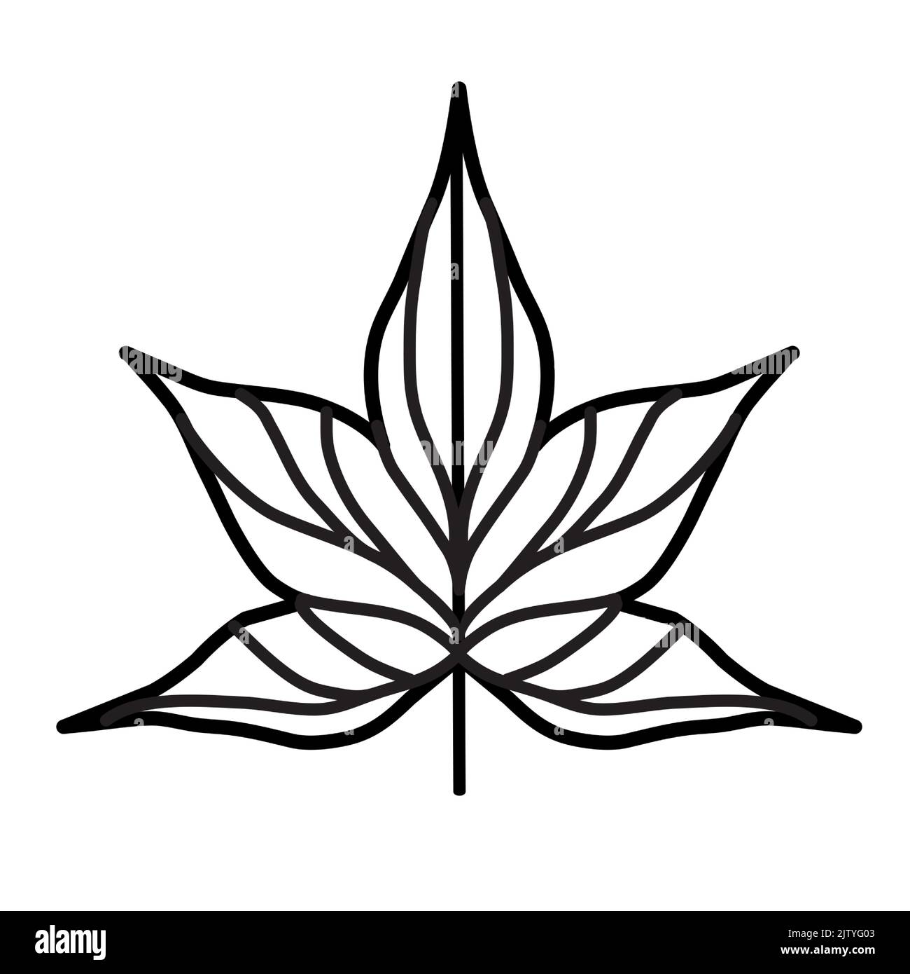 Stylized Tree Leaf On A White Background. Vector Illustration Stock ...