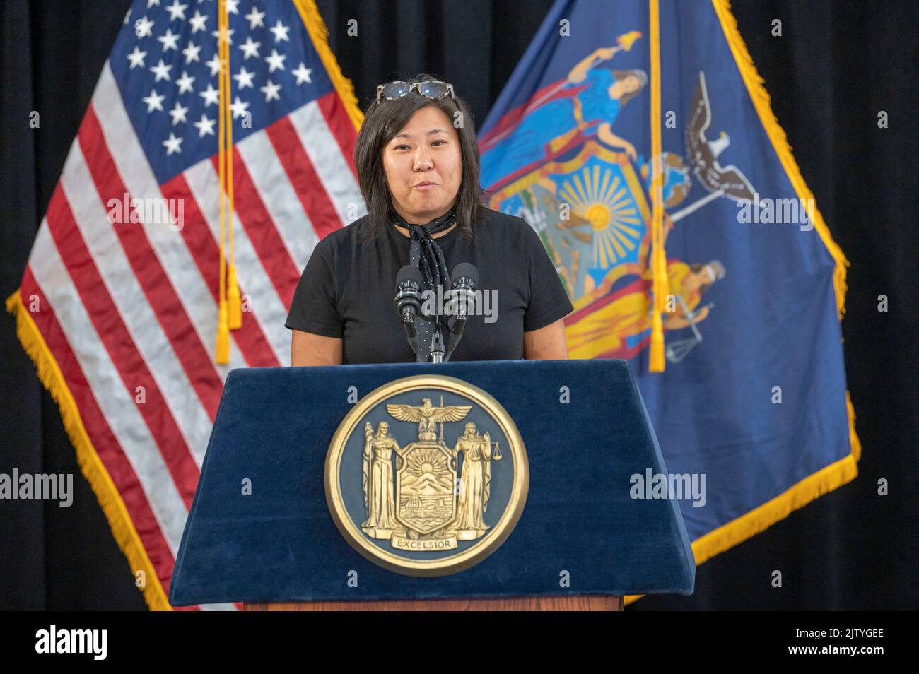 U.S. Congresswoman Grace Meng speaks during One Year Anniversary of ...
