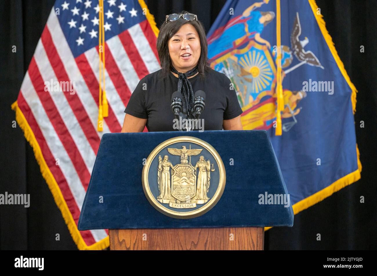 U.S. Congresswoman Grace Meng speaks during One Year Anniversary of ...