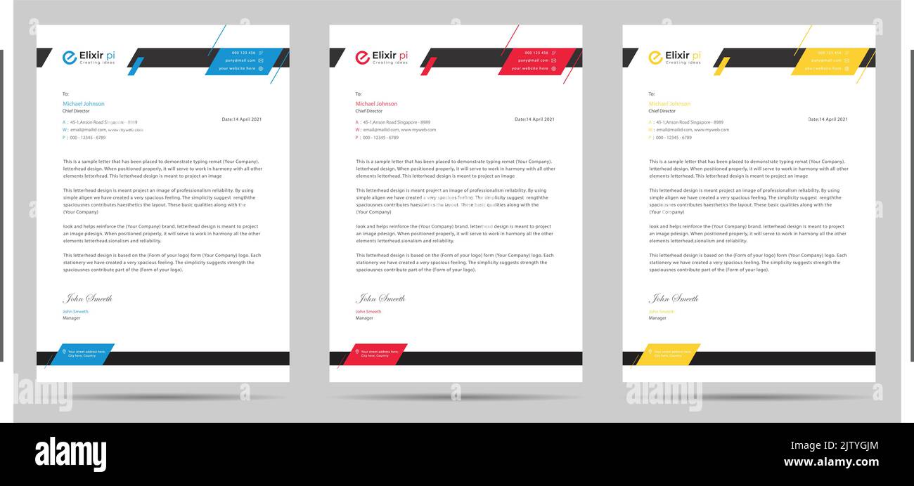 minimalist letterhead template design for corporate use Stock Vector ...