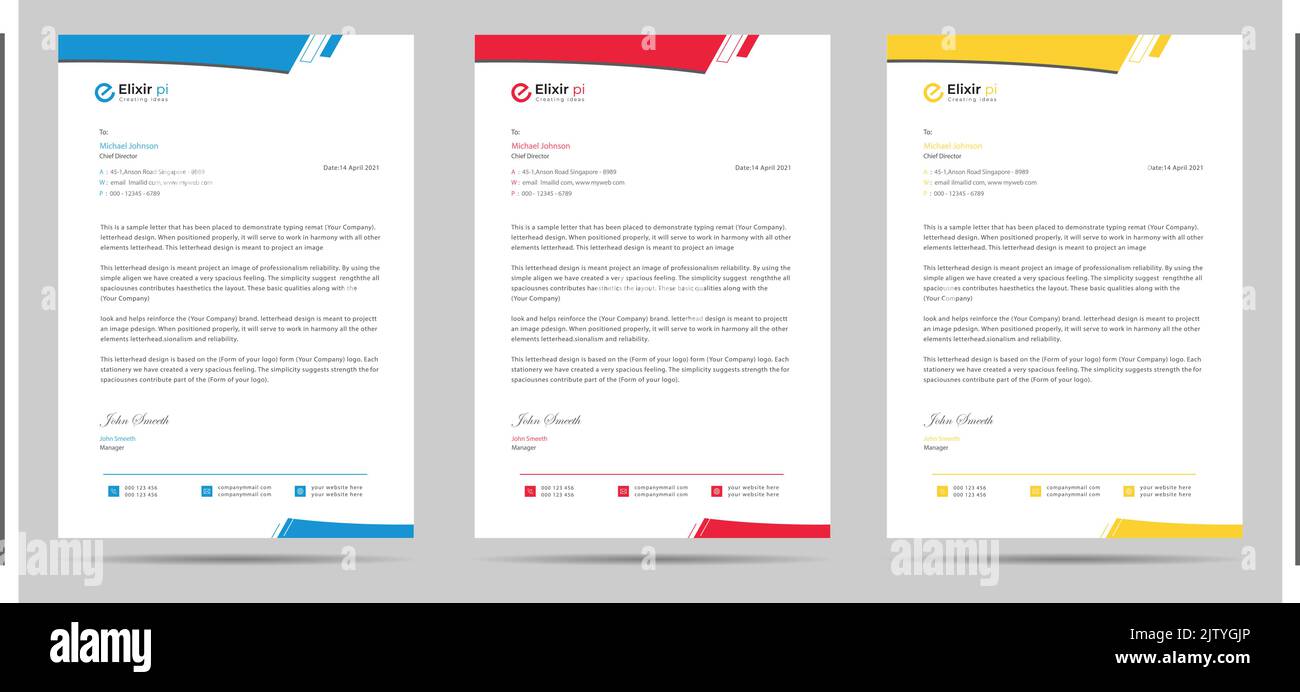 minimalist letterhead template design for corporate use Stock Vector ...