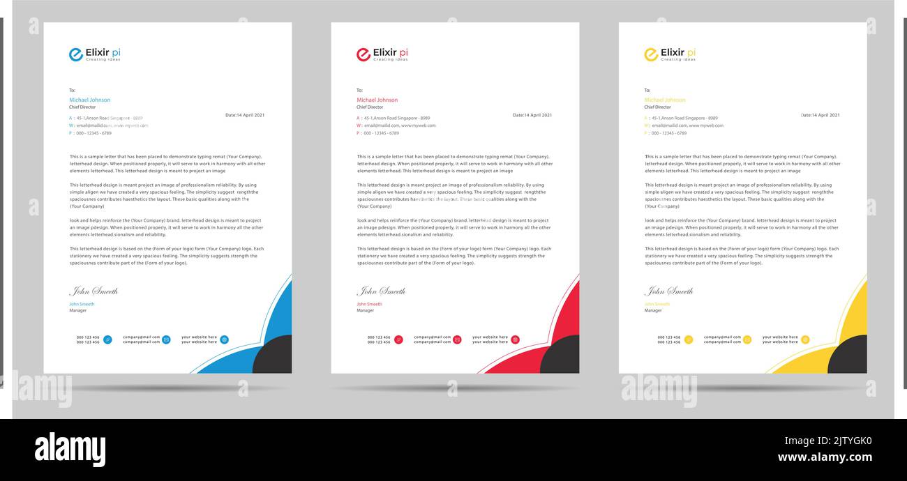 minimalist letterhead template design for corporate use Stock Vector ...