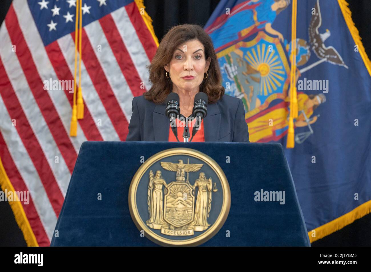 New York State Governor Kathy Hochul Speaks During One Year Anniversary