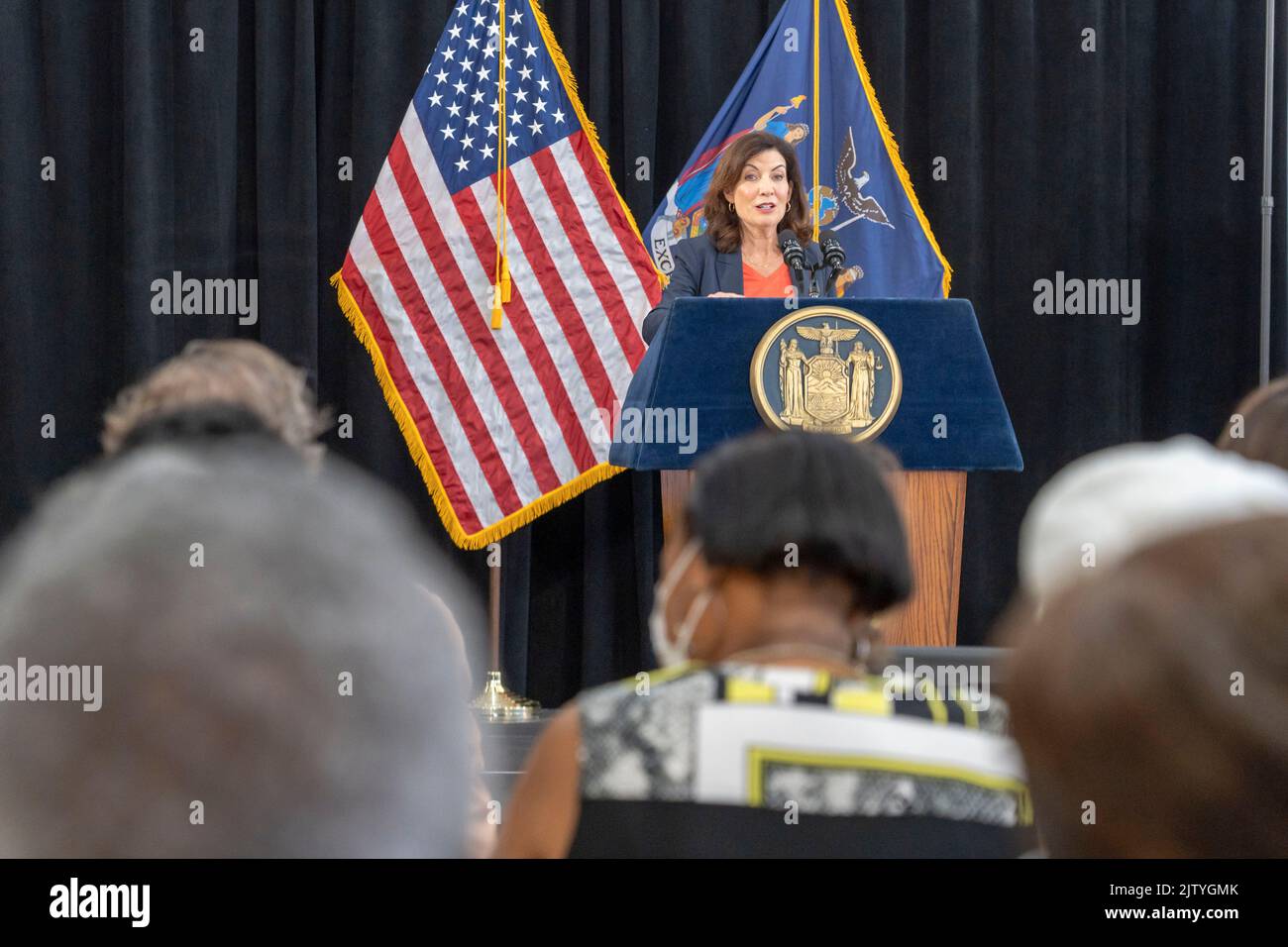 New York State Governor Kathy Hochul Speaks During One Year Anniversary