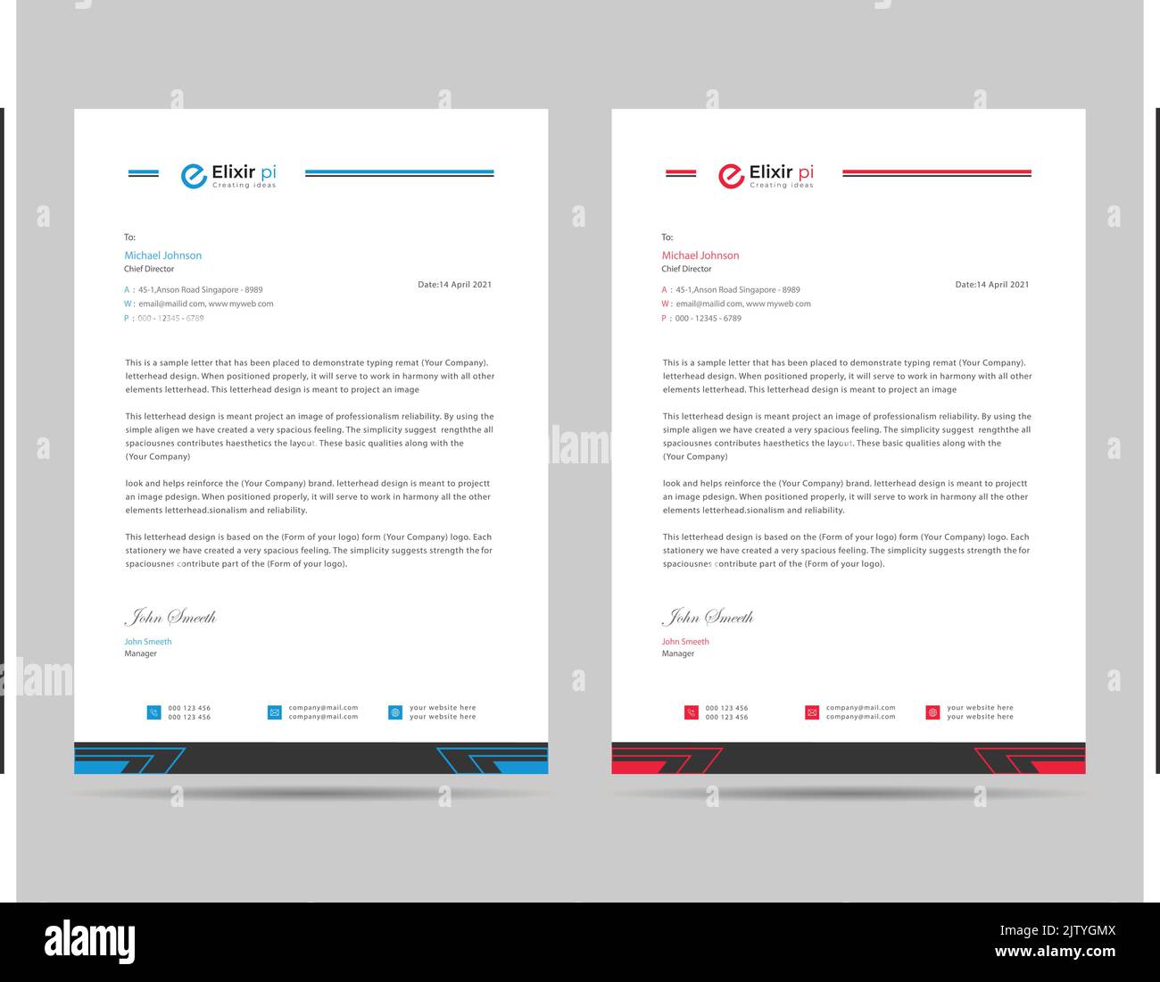 minimalist letterhead template design for corporate use Stock Vector ...