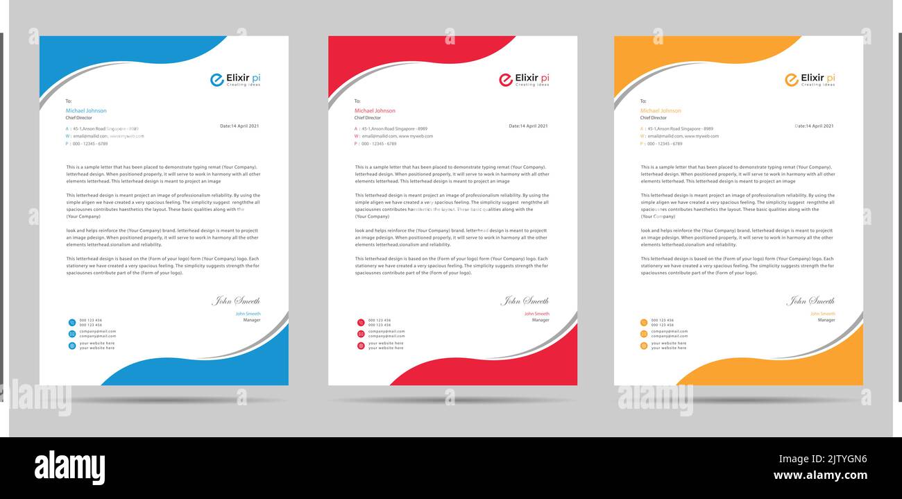 minimalist letterhead template design for corporate use Stock Vector ...