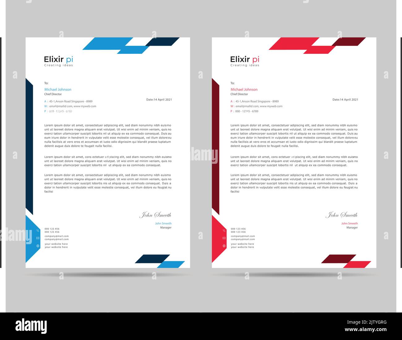 minimalist letterhead template design for corporate use Stock Vector ...