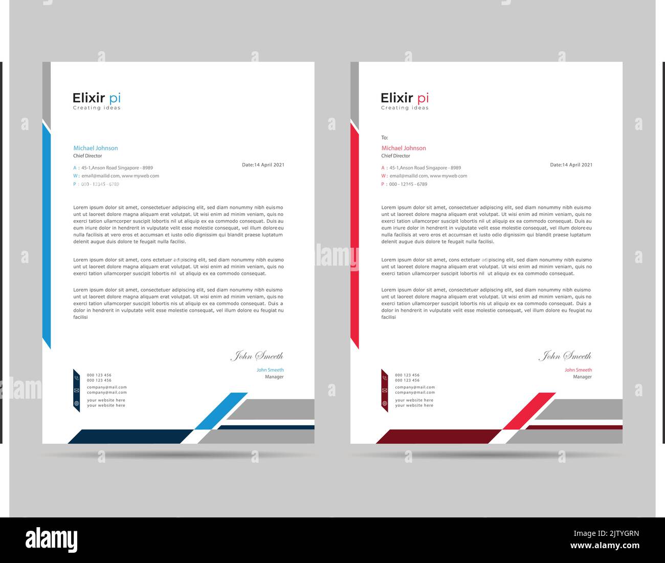 minimalist letterhead template design for corporate use Stock Vector ...