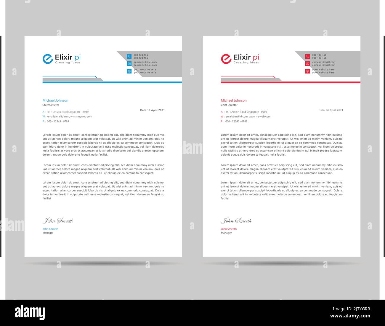 minimalist letterhead template design for corporate use Stock Vector ...
