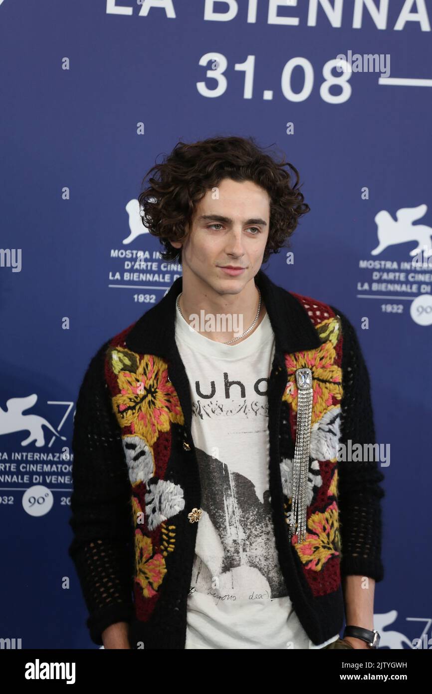 Venice film festival 2022 timothee chalamet hi-res stock photography ...
