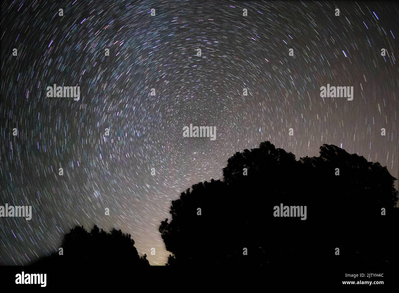 A long exposure of star trails Stock Photo - Alamy